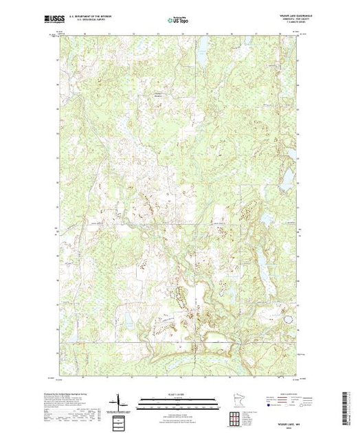 US Topo 7.5-minute map for Wilbur Lake MN – American Map Store