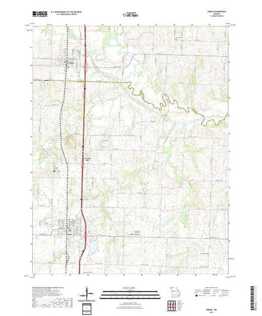USGS US Topo 7.5-minute map for Adrian MO 2021 – American Map Store