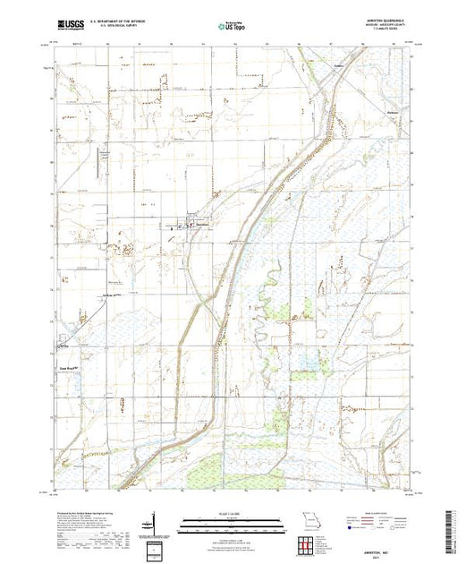 USGS US Topo 7.5-minute map for Anniston MO 2021 – American Map Store