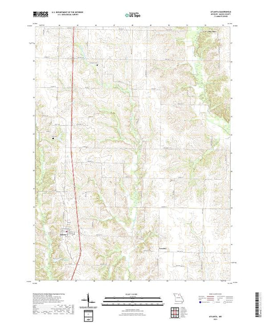 USGS US Topo 7.5-minute map for Atlanta MO 2021 – American Map Store