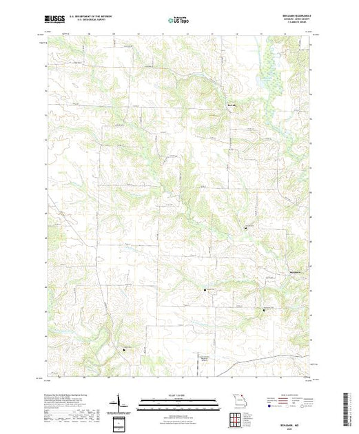 USGS US Topo 7.5-minute map for Benjamin MO 2021 – American Map Store