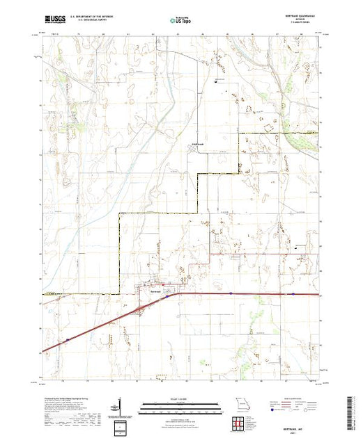 USGS US Topo 7.5-minute map for Bertrand MO 2021 – American Map Store