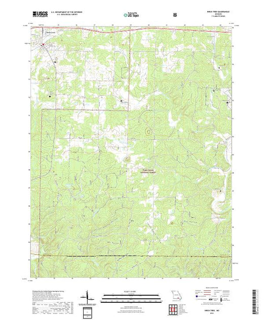 USGS US Topo 7.5-minute map for Birch Tree MO 2021 – American Map Store