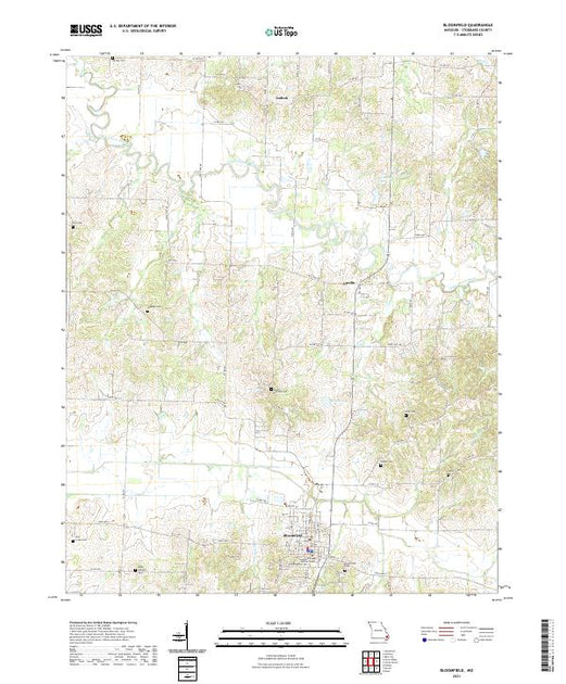 USGS US Topo 7.5-minute map for Bloomfield MO 2021 – American Map Store