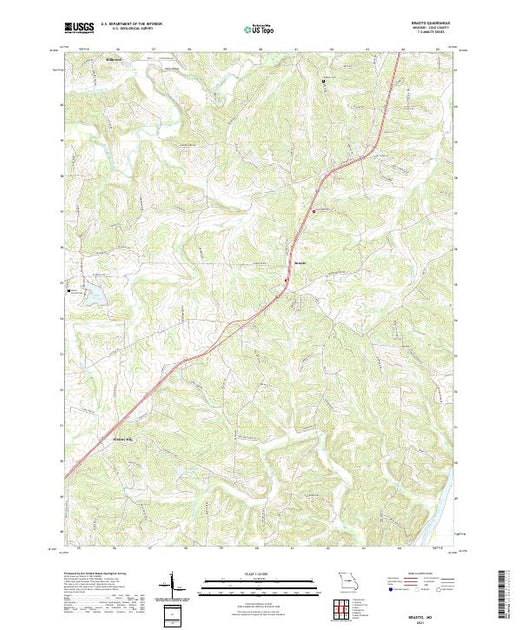 USGS US Topo 7.5-minute map for Brazito MO 2021 – American Map Store