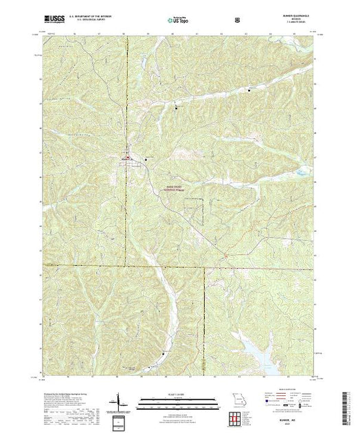 USGS US Topo 7.5-minute map for Bunker MO 2021 – American Map Store