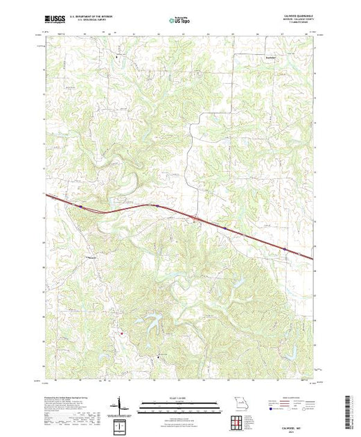 USGS US Topo 7.5-minute map for Calwood MO 2021 – American Map Store