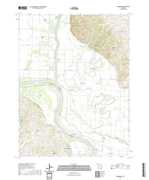 USGS US Topo 7.5-minute map for Cambridge MO 2021 – American Map Store
