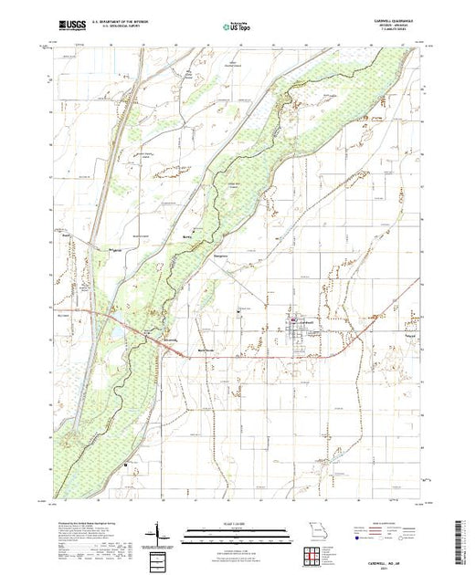 USGS US Topo 7.5-minute map for Cardwell MOAR 2021 – American Map Store