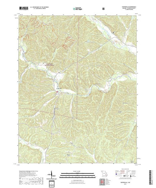 USGS US Topo 7.5-minute map for Centerville MO 2021 – American Map Store