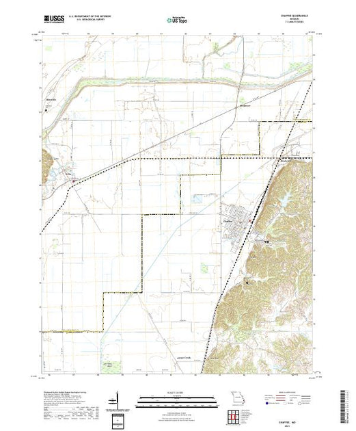 USGS US Topo 7.5-minute map for Chaffee MO 2021 – American Map Store
