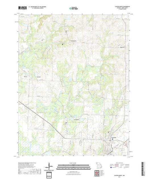 USGS US Topo 7.5-minute map for Clinton North MO 2021 – American Map Store