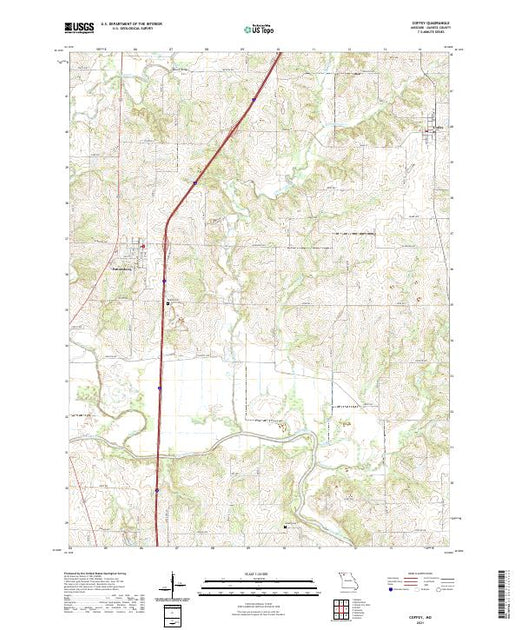 USGS US Topo 7.5-minute map for Coffey MO 2021 – American Map Store
