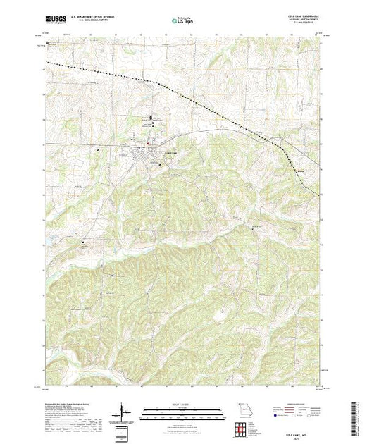 USGS US Topo 7.5-minute map for Cole Camp MO 2021 – American Map Store