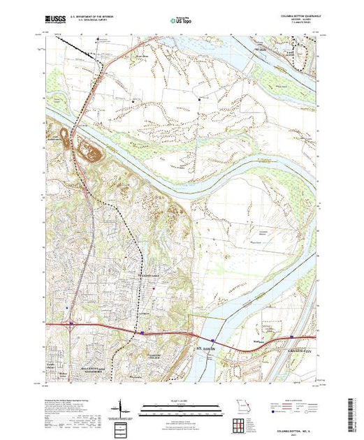 USGS US Topo 7.5-minute map for Columbia Bottom MOIL 2021 – American ...