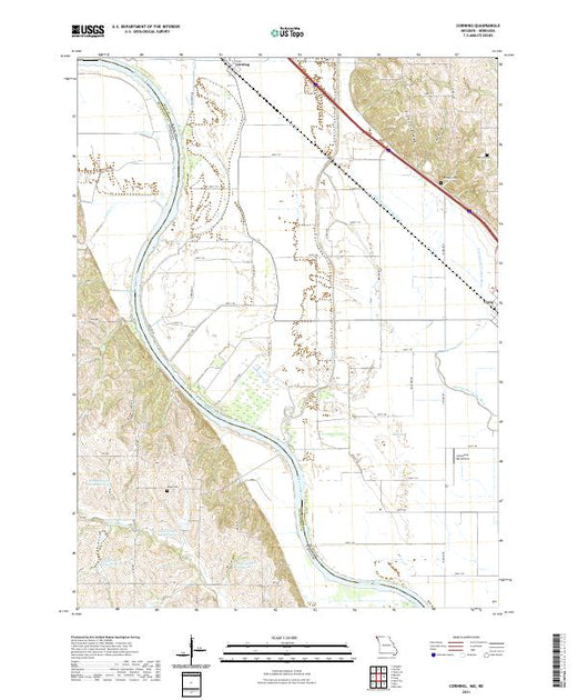 USGS US Topo 7.5-minute map for Corning MONE 2021 – American Map Store