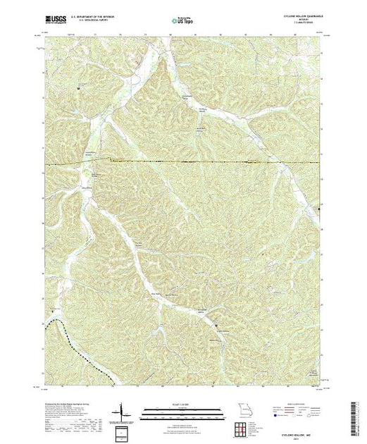 USGS US Topo 7.5-minute map for Cyclone Hollow MO 2021 – American Map Store