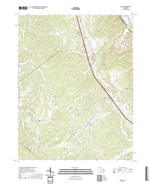 USGS US Topo 7.5-minute map for Danby MO 2021 – American Map Store