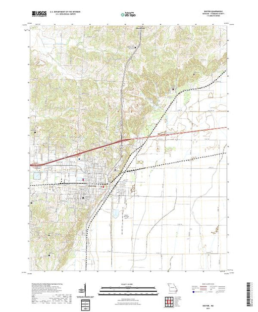 USGS US Topo 7.5-minute map for Dexter MO 2021 – American Map Store