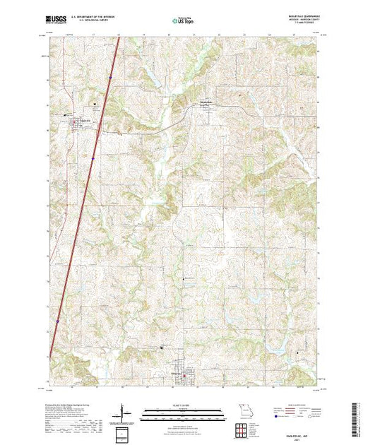 USGS US Topo 7.5-minute map for Eagleville MO 2021 – American Map Store