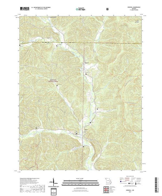 USGS US Topo 7.5-minute map for Edgehill MO 2021 – American Map Store