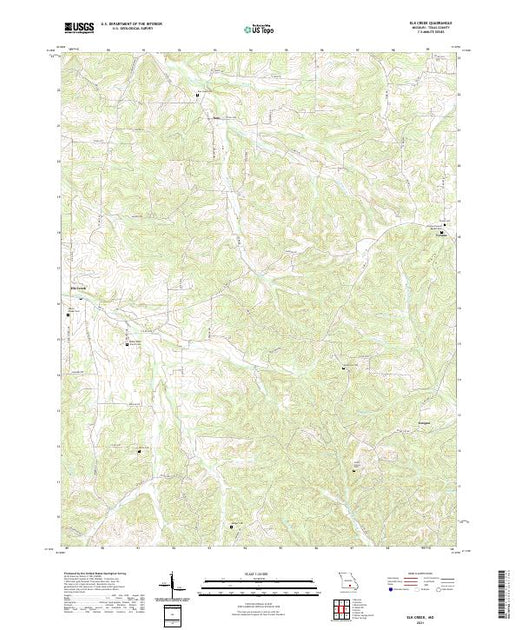 USGS US Topo 7.5-minute map for Elk Creek MO 2021 – American Map Store