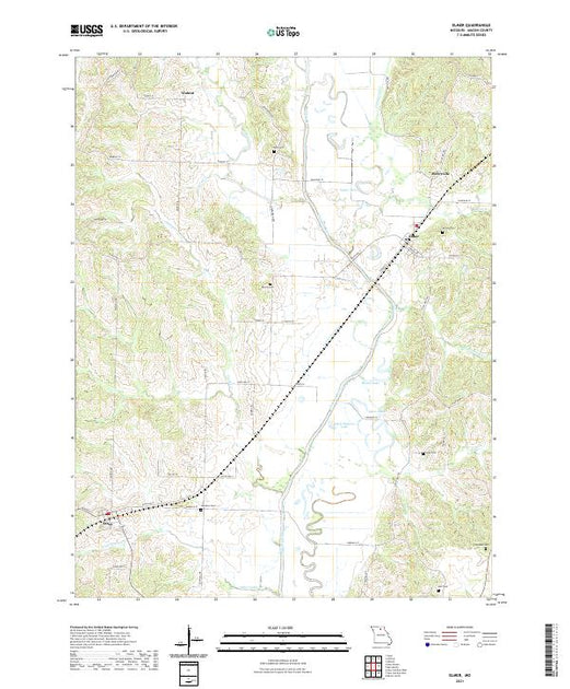 USGS US Topo 7.5-minute map for Elmer MO 2021 – American Map Store