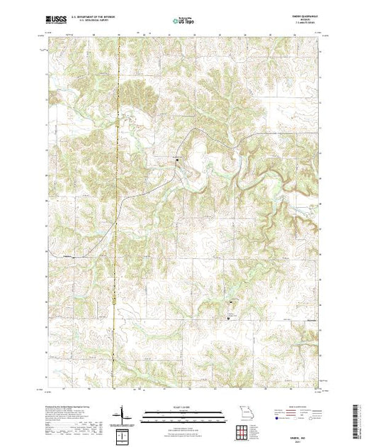 USGS US Topo 7.5-minute map for Emden MO 2021 – American Map Store