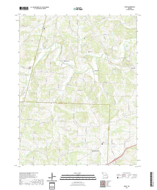 USGS US Topo 7.5-minute map for Enon MO 2021 – American Map Store