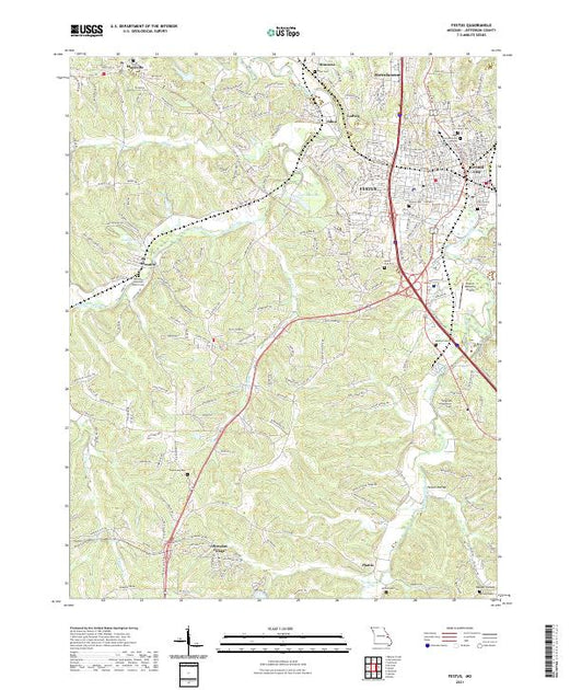 USGS US Topo 7.5-minute map for Festus MO 2021 – American Map Store