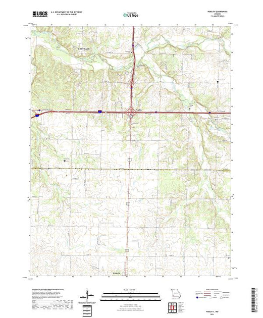 USGS US Topo 7.5-minute map for Fidelity MO 2021 – American Map Store