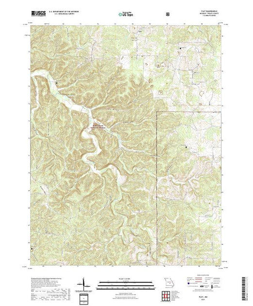 USGS US Topo 7.5-minute map for Flat MO 2021 – American Map Store