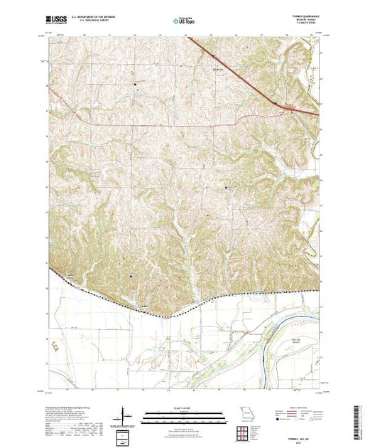 USGS US Topo 7.5-minute map for Forbes MOKS 2021 – American Map Store