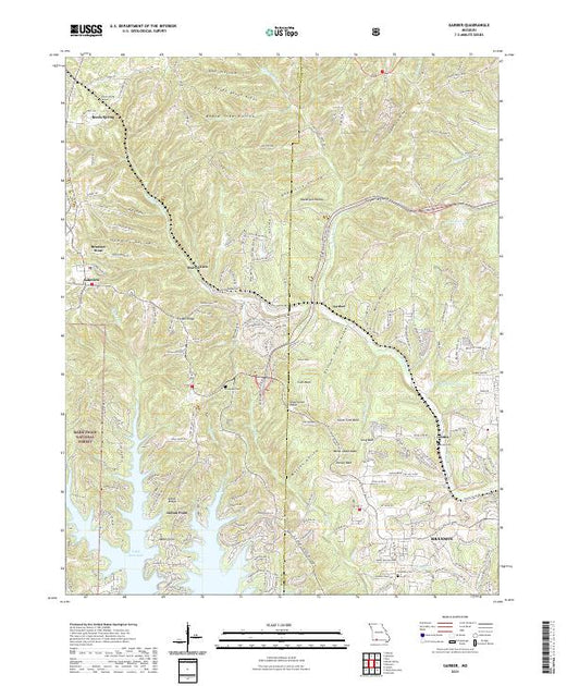 USGS US Topo 7.5-minute map for Garber MO 2021 – American Map Store