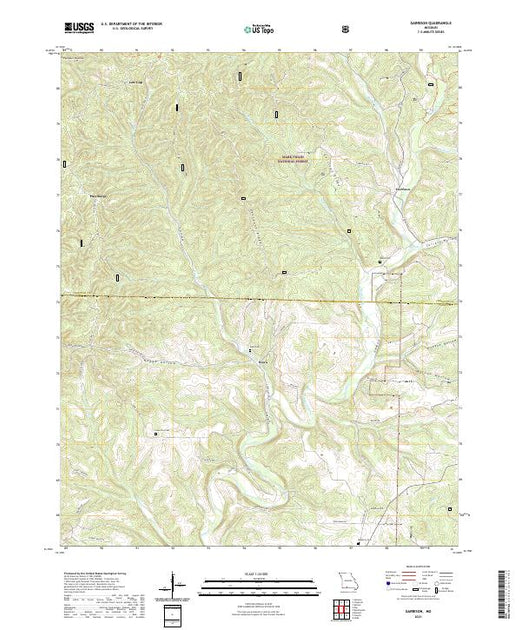 USGS US Topo 7.5-minute map for Garrison MO 2021 – American Map Store