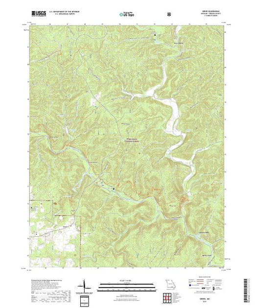 USGS US Topo 7.5-minute map for Greer MO 2021 – American Map Store