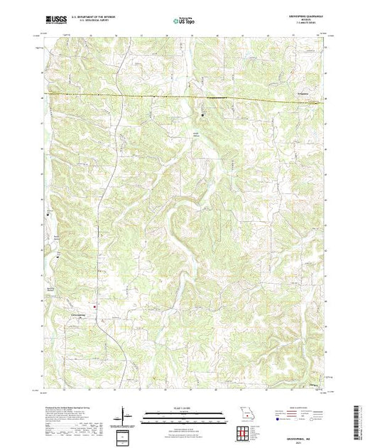 USGS US Topo 7.5-minute map for Grovespring MO 2021 – American Map Store