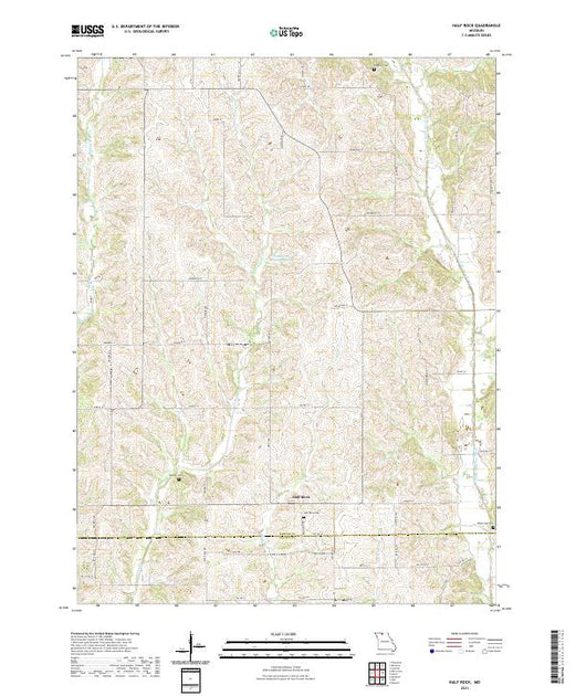 USGS US Topo 7.5-minute map for Half Rock MO 2021 – American Map Store