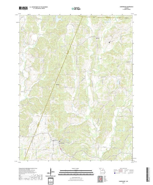 USGS US Topo 7.5-minute map for Harrisburg MO 2021 – American Map Store