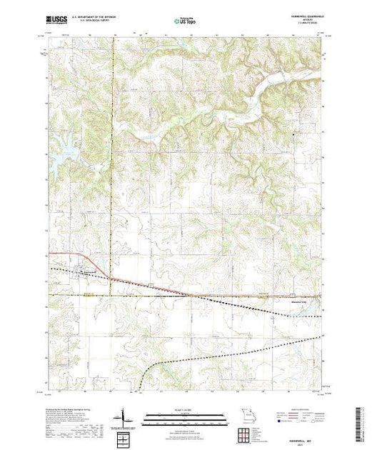USGS US Topo 7.5-minute map for Hunnewell MO 2021 – American Map Store