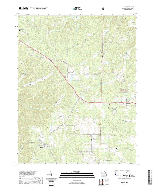 USGS US Topo 7.5-minute map for Hunter MO 2021 – American Map Store