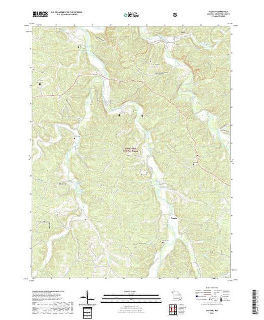 USGS US Topo 7.5-minute map for Huzzah MO 2021 – American Map Store