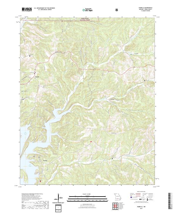 USGS US Topo 7.5-minute map for Isabella MO 2021 – American Map Store