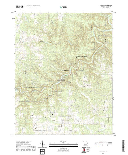 USGS US Topo 7.5-minute map for Jam Up Cave MO 2021 – American Map Store