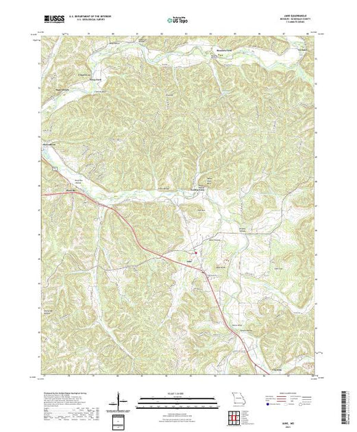 USGS US Topo 7.5-minute map for Jane MO 2021 – American Map Store