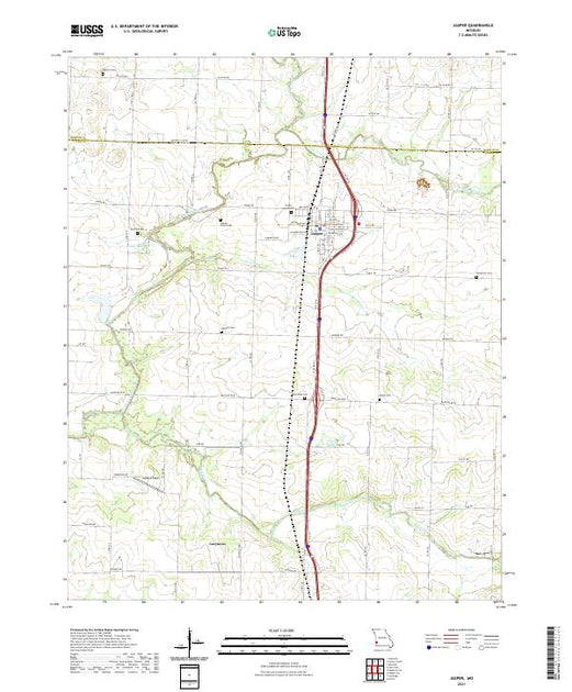 USGS US Topo 7.5-minute map for Jasper MO 2021 – American Map Store