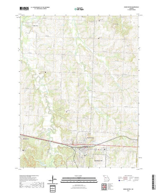 USGS US Topo 7.5-minute map for Knob Noster MO 2021 – American Map Store