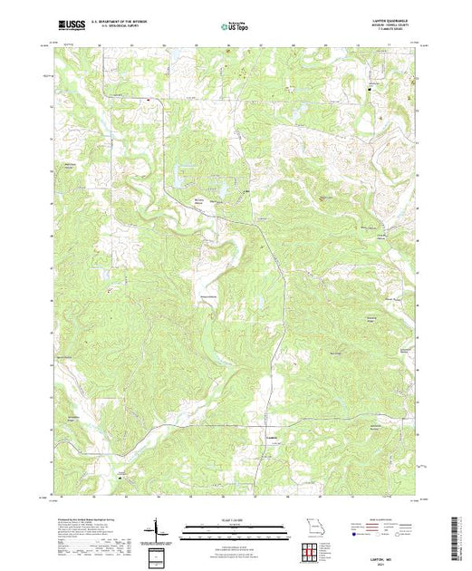 USGS US Topo 7.5-minute map for Lanton MO 2021 – American Map Store