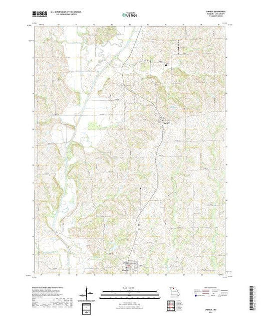 USGS US Topo 7.5-minute map for Linneus MO 2021 – American Map Store