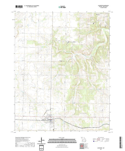 USGS US Topo 7.5-minute map for Lockwood MO 2021 – American Map Store